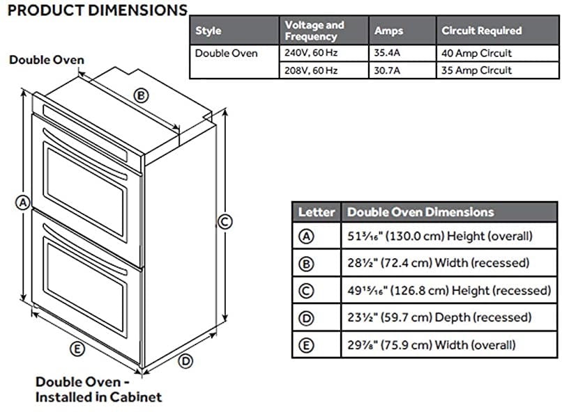 Dimensions Standard Des Fours Muraux (avec Dessins)